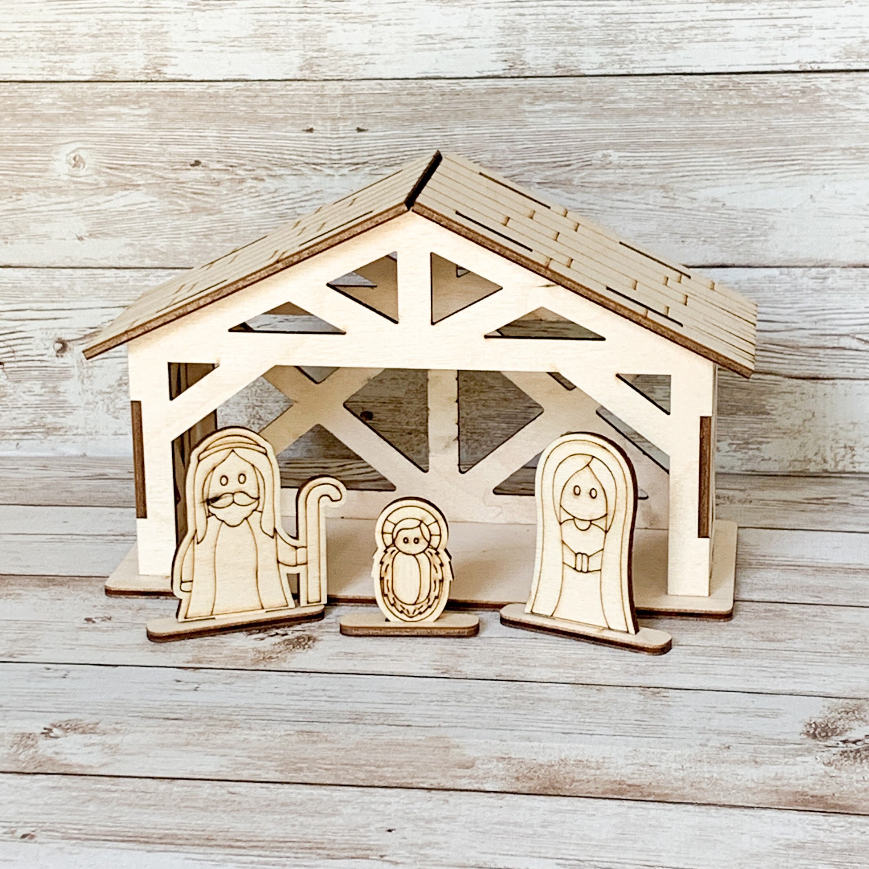 DIY Wooden Nativity Kit - DIY Paint Kit - Kids Paint Kit - - Etsy