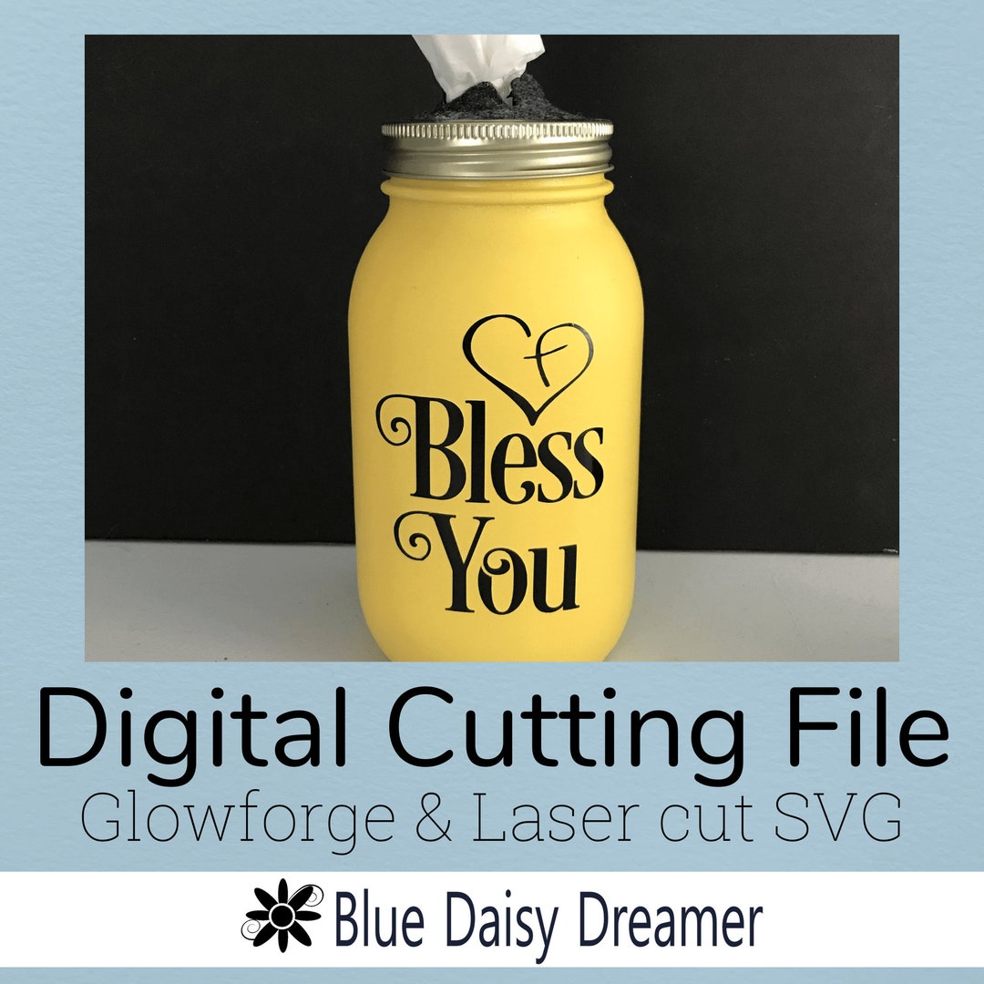 SVG Bless You Heart With Cross Decal for Mason Jar, Tissue Holders - Etsy