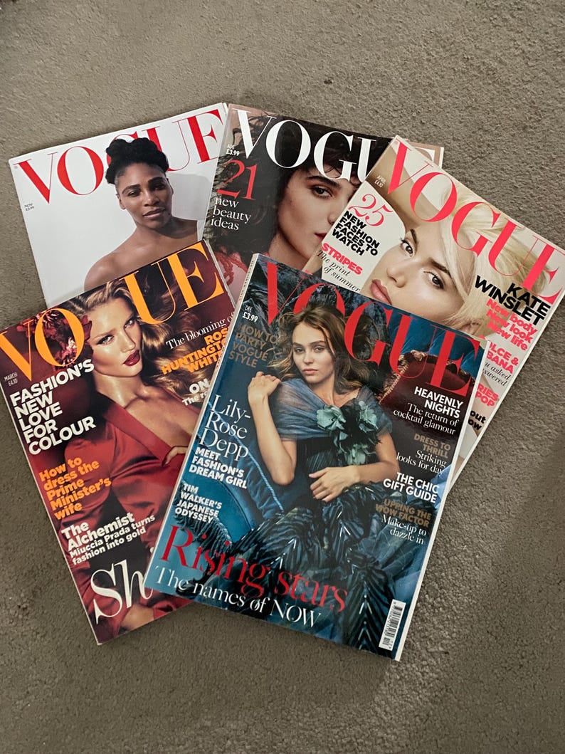 Vogue Magazines ,different Years Available, Choose Your Year - Etsy