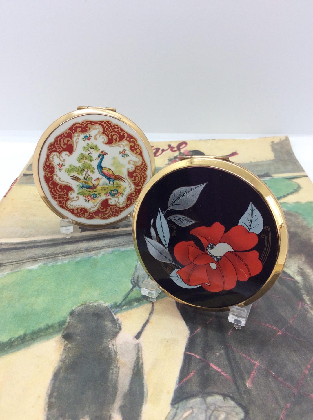 2 Vintage Stratton Powder Compacts - Etsy