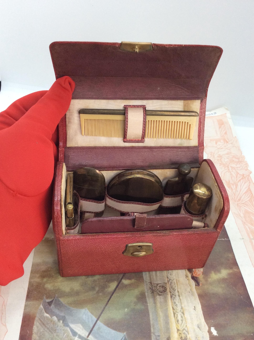 Antique Rare Victorian Vanity Travel Case Complete With All Contents - Etsy