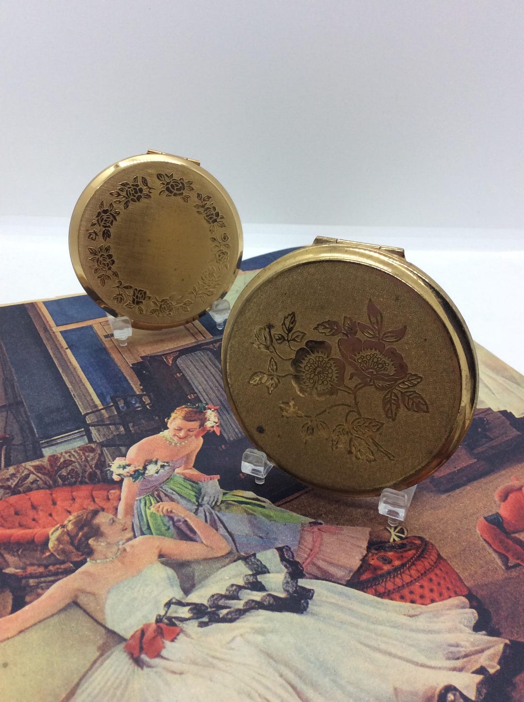 2 Vintage Stratton Powder Compacts - Etsy