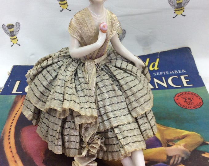 Vintage Art Deco Lady Powder Bowl With Swansdown Puff - Etsy