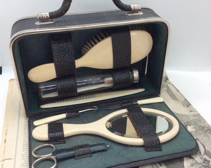 Antique Victorian Travel Case With Accessories in Leather Case - Etsy