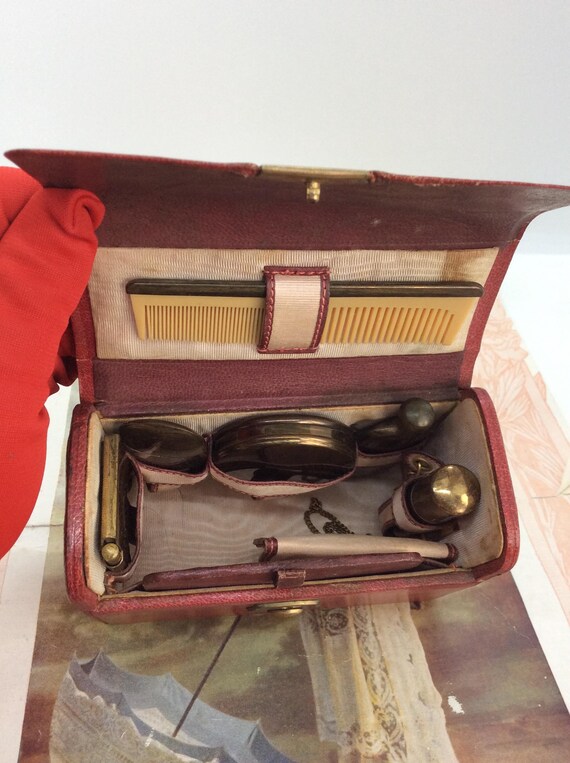 Antique Rare Victorian Vanity Travel Case complete wi… - Gem