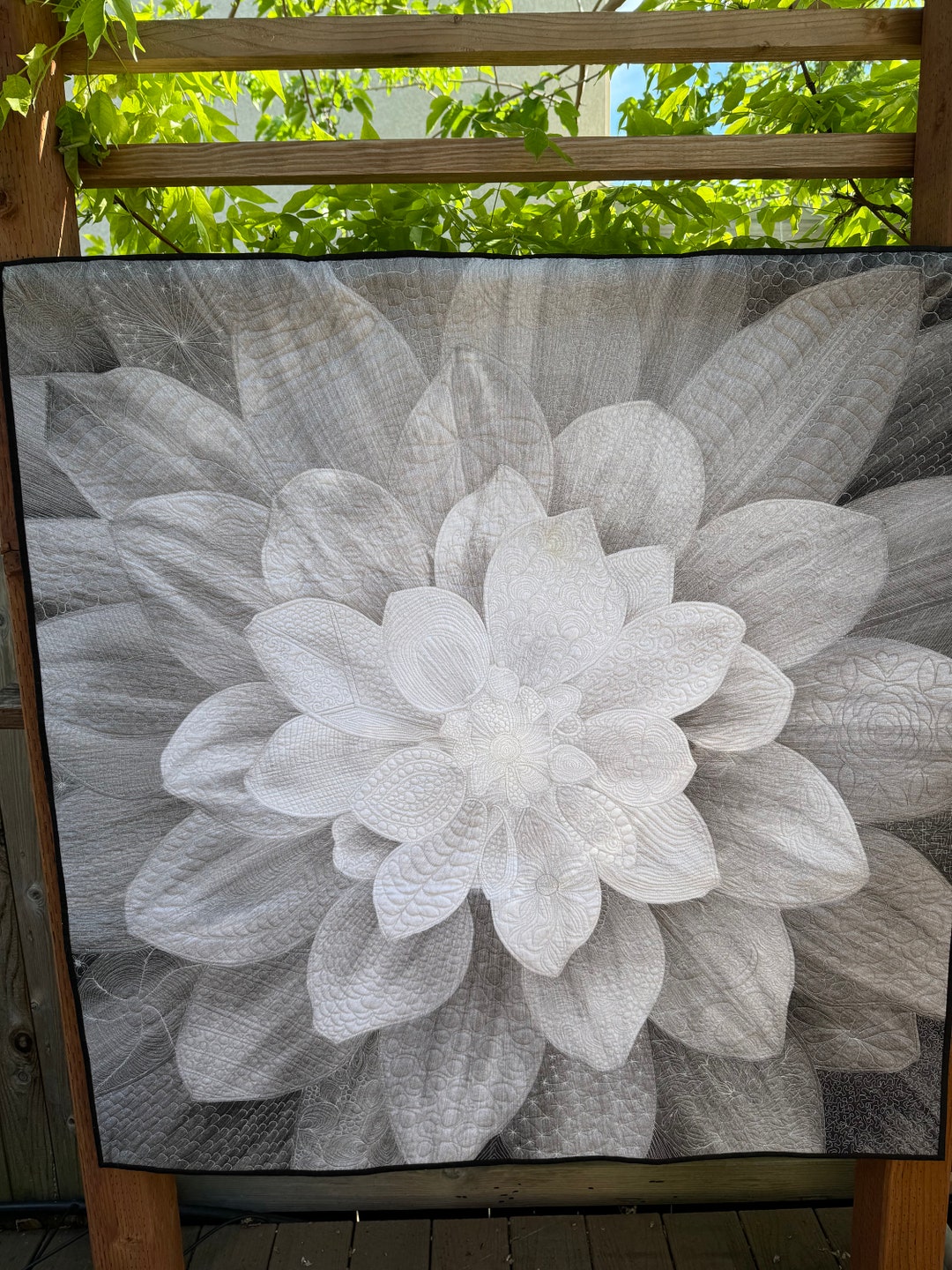 Dream Big Dahlia Panel by Hoffman Fabrics, Slate - Etsy