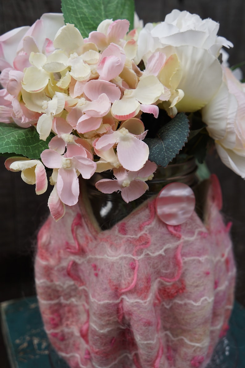 Felted Pink Textured Vessel (vase) - Etsy