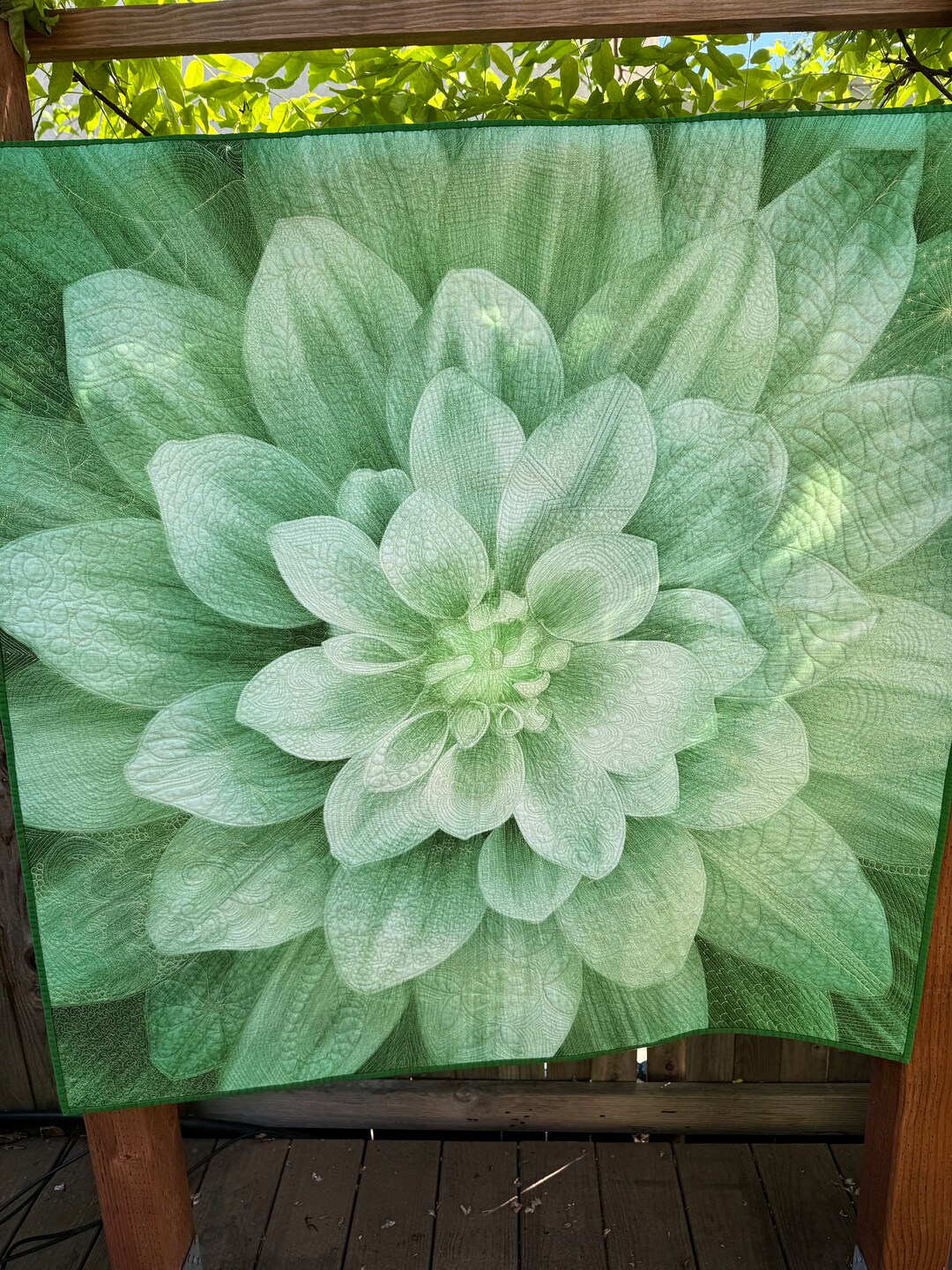 Hoffman Dahlia Panel-green - Etsy