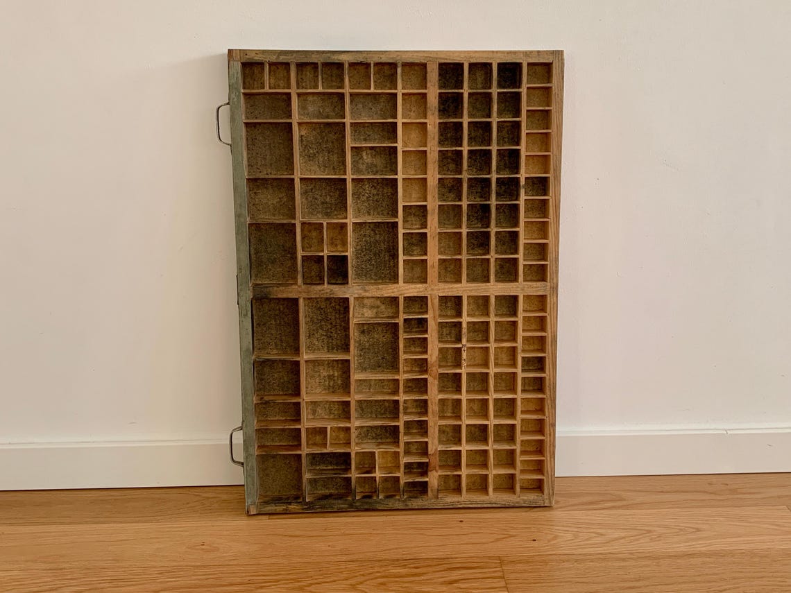 Vintage Type Box Letterpress Printing Drawer | Wooden Shadow Box ...