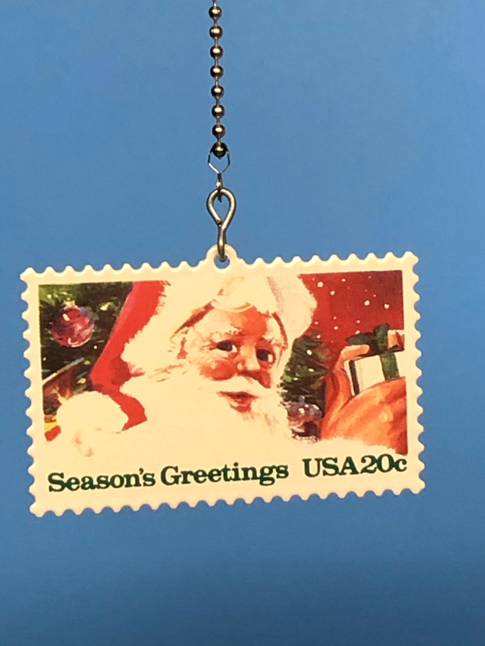 Christmas Decor Ceiling Fan/light Pull Chains- US Christmas Stamp, Tree ...