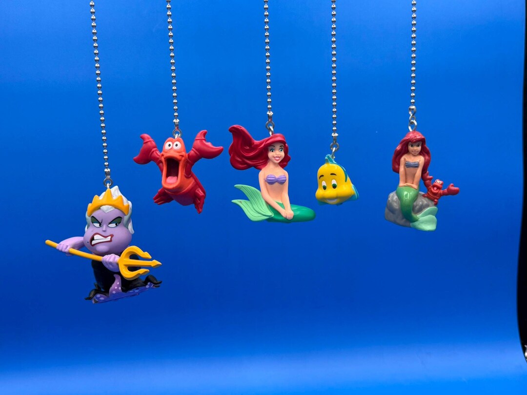 Little Mermaid Characters Ceiling Fan/light Pull Chains Ariel, Flounder ...