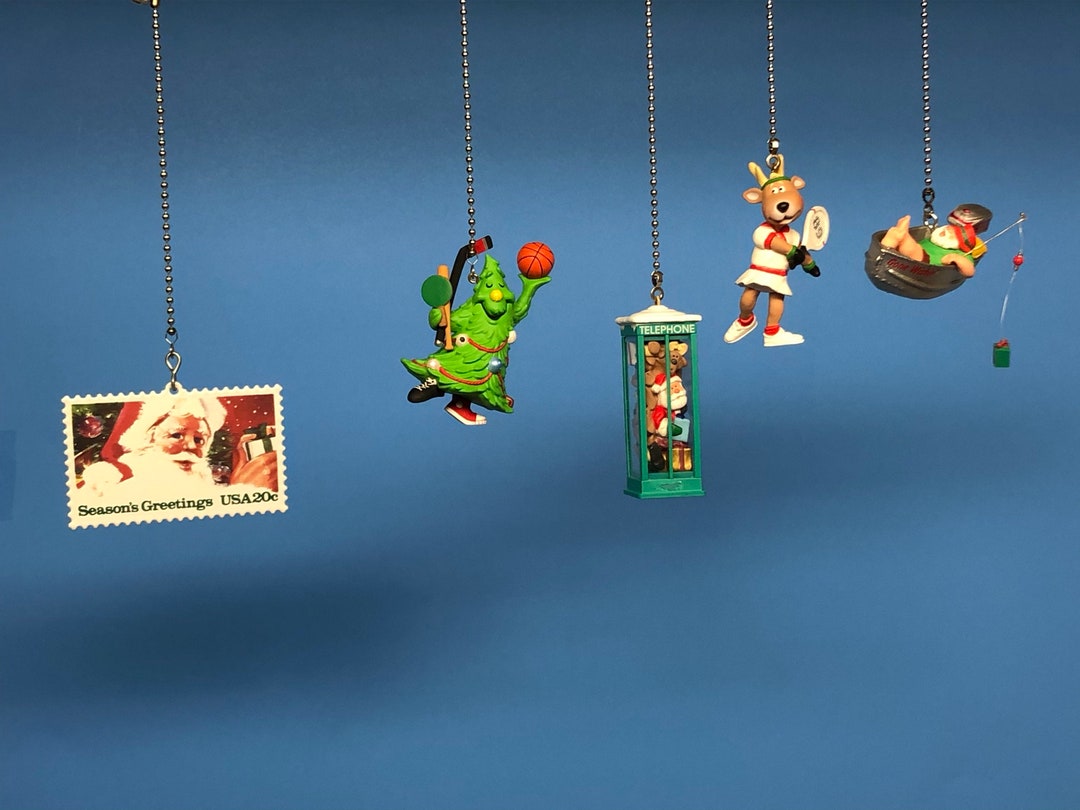 Christmas Decor Ceiling Fan/light Pull Chains- US Christmas Stamp, Tree ...
