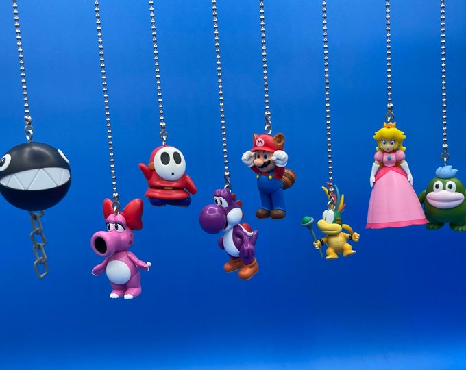 Super Mario Bros. Ceiling Fan/light Pull Chains - Raccoon Mario, Shy ...