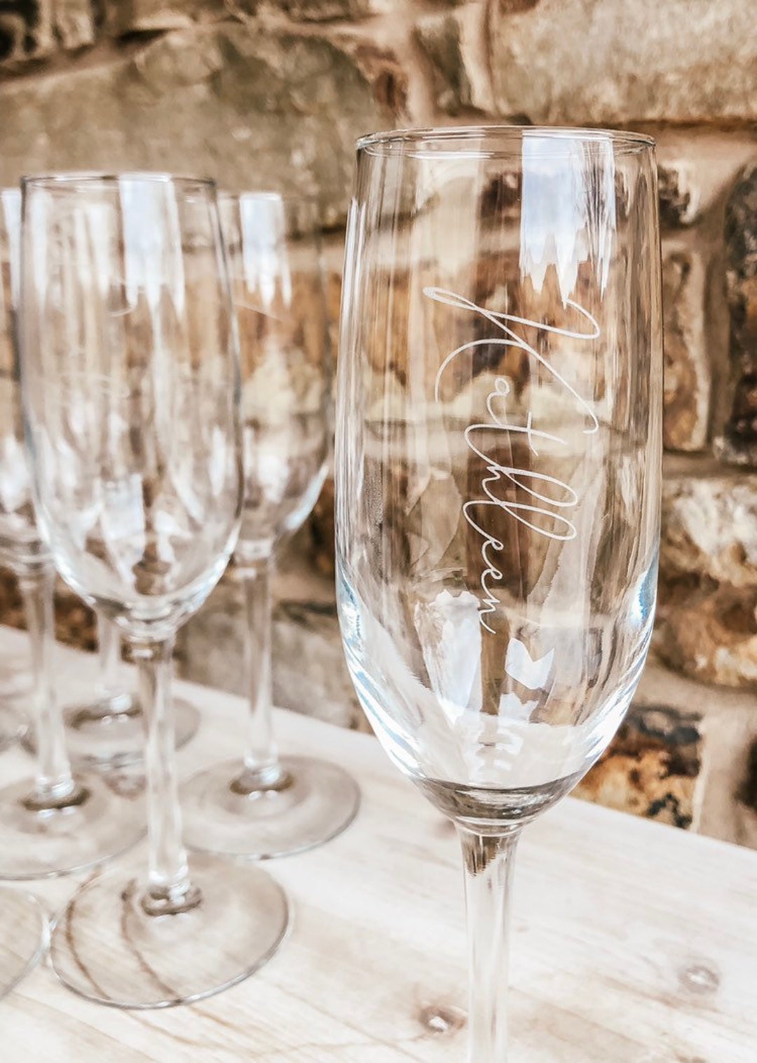 Pair of Personalized Champagne Flutes 2 Glass Etched Champagne Flutes ...