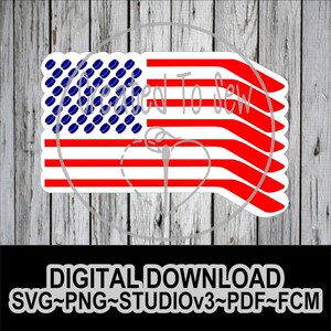 Hockey Stick Flag Svg Pdf Png Fcm Studio V3 Digital Instant Download ...