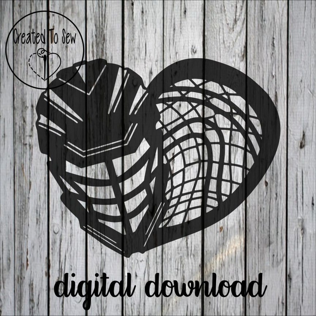 Lacrosse Helmet Goalie Stick Heart SVG and PNG Digital File for Cricut ...