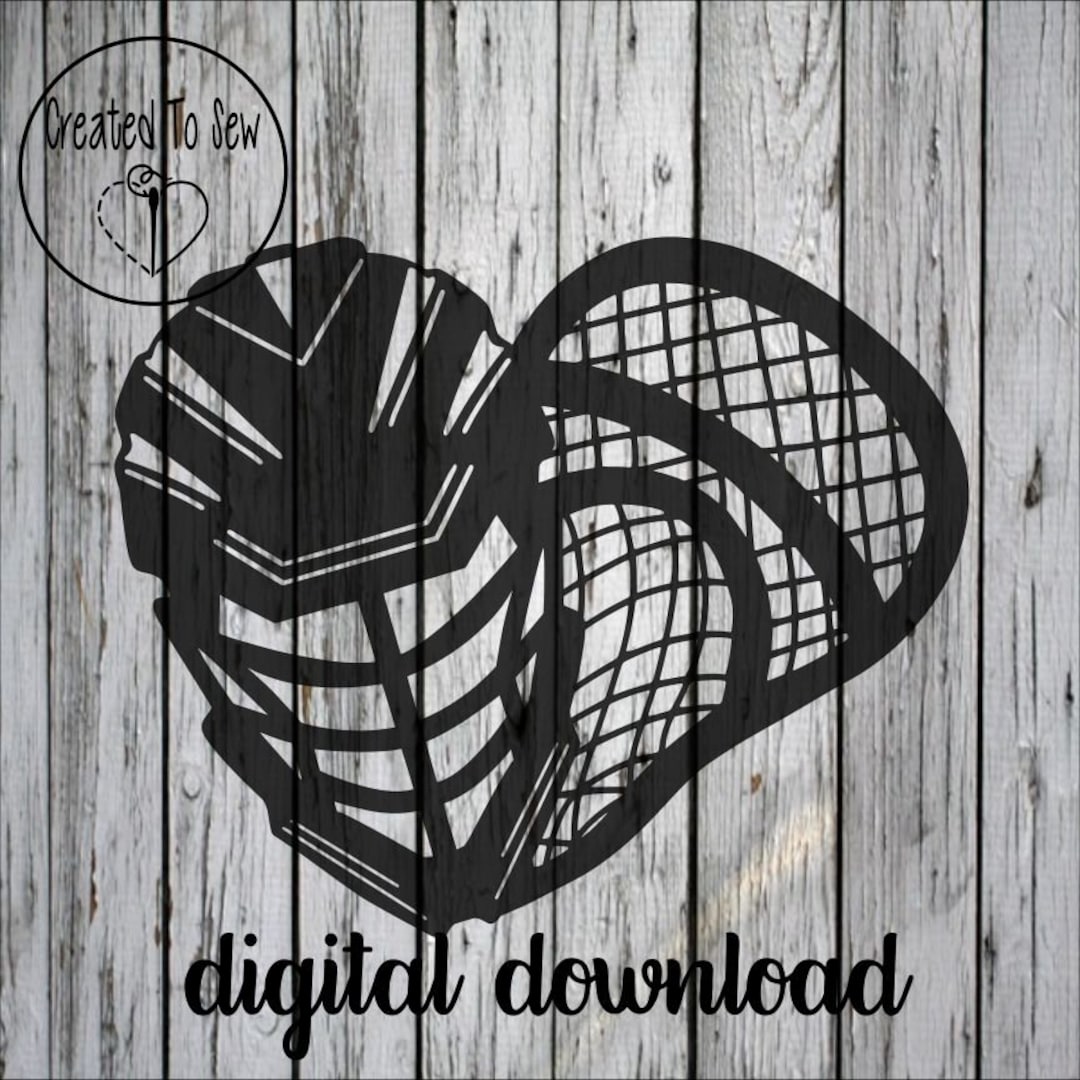 Lacrosse Helmet Stick Heart SVG and PNG Digital File for Cricut, Canva ...