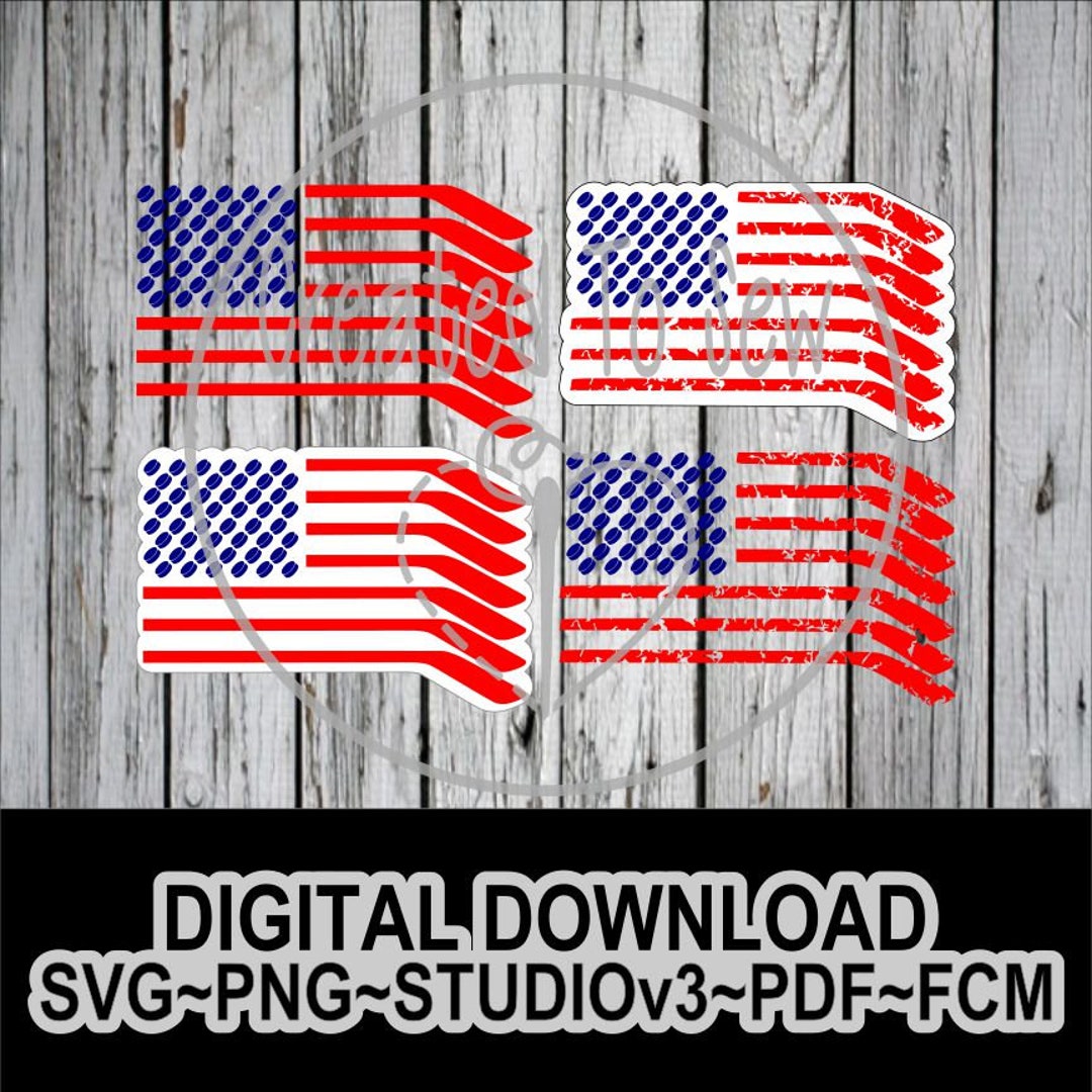 Hockey Stick Flag Svg Pdf Png Fcm Studio V3 Digital Instant Download ...