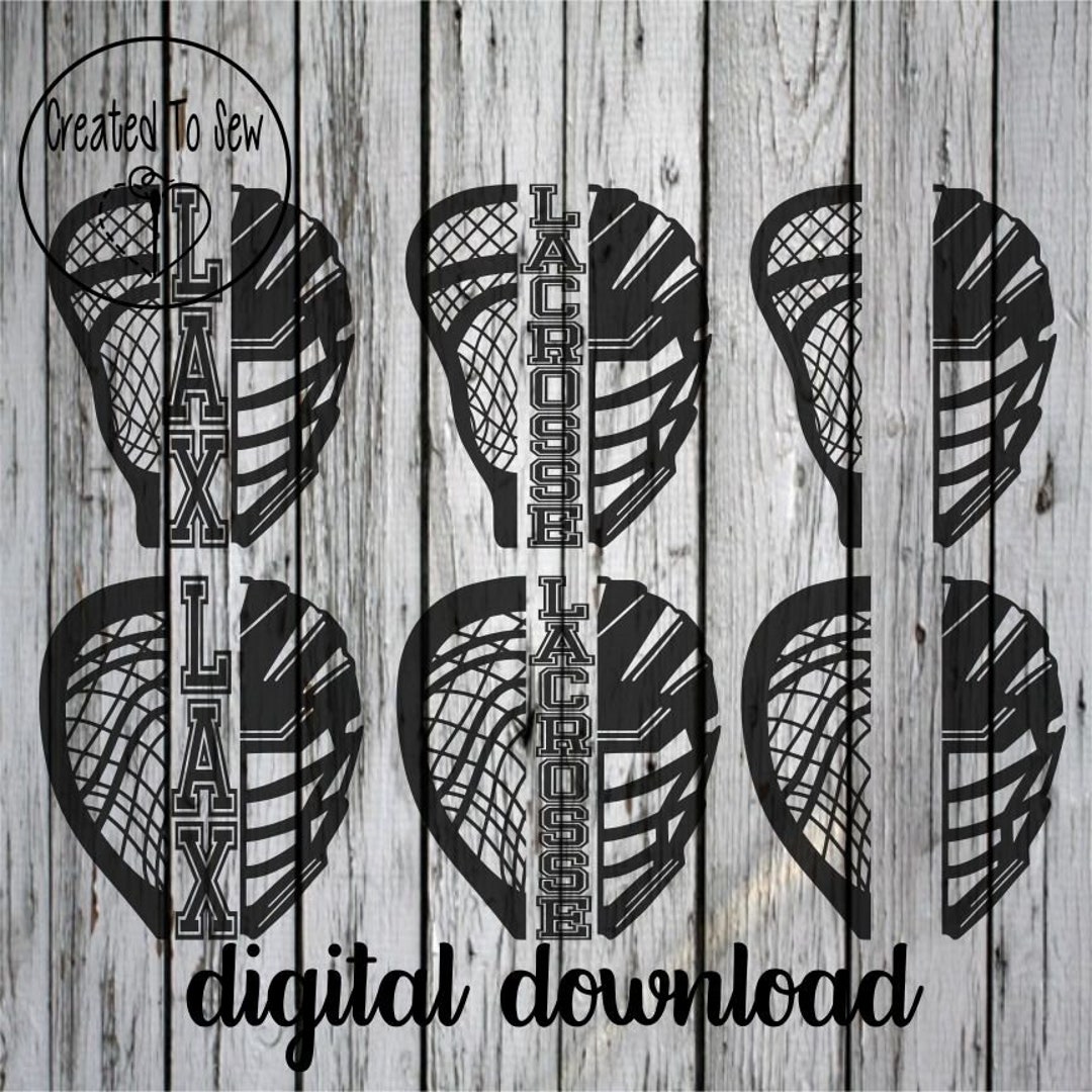 Split Lacrosse Helmet and Stick SVG and PNG Digital Instant Download ...