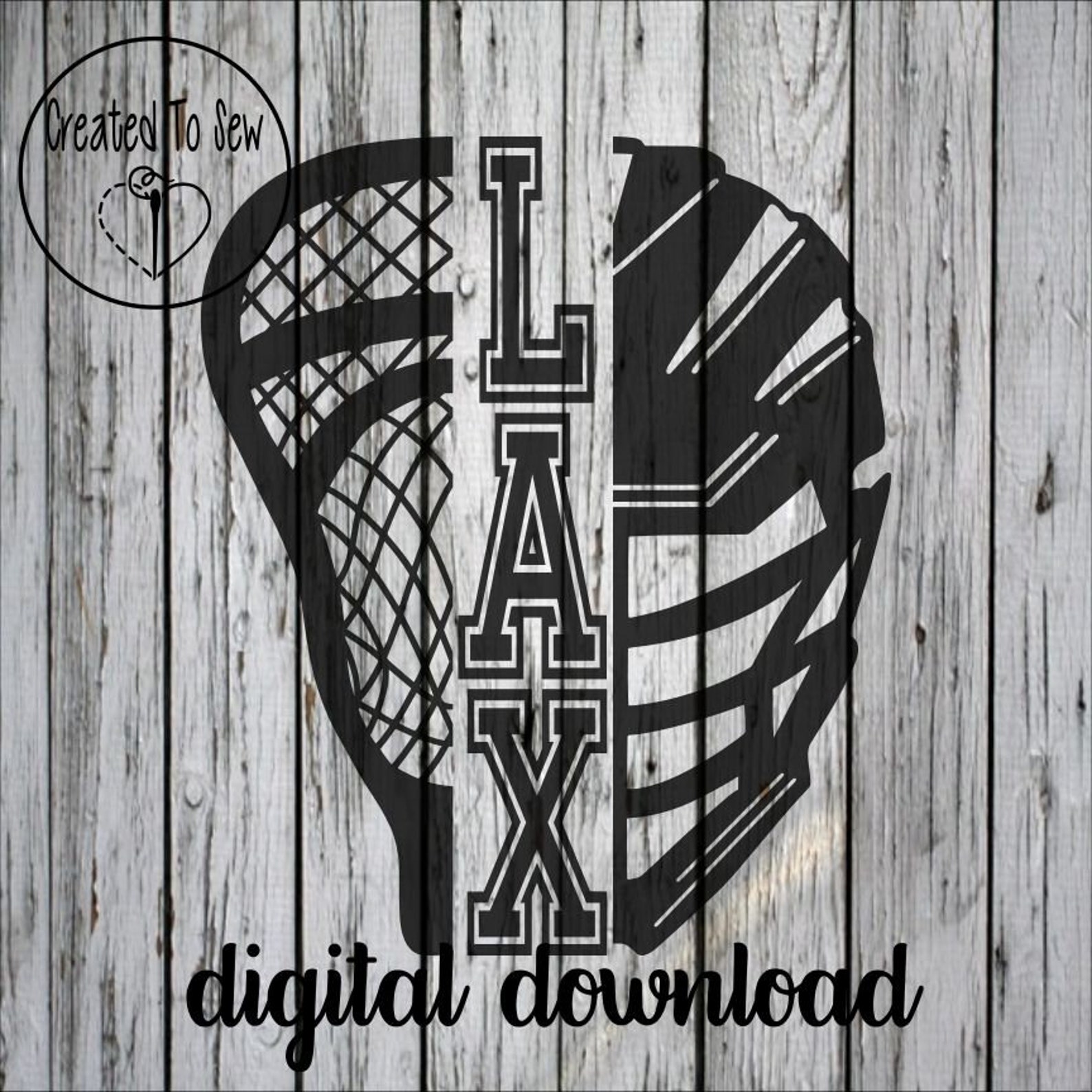 Split Lacrosse Helmet and Stick SVG and PNG Digital Instant Download ...