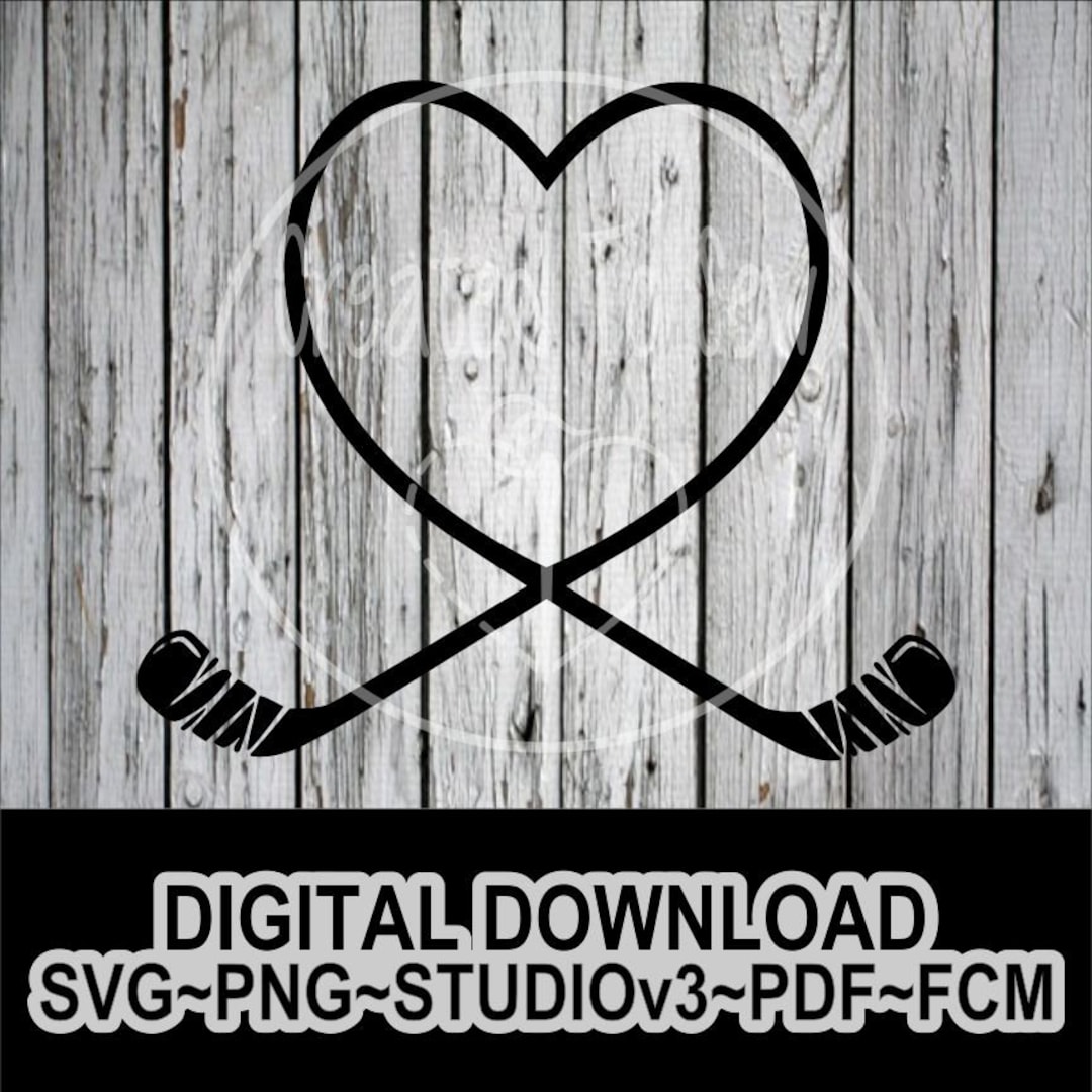 Heart With Hockey Sticks Svg Png Studiov3 Pdf Fcm Heart Made Out of ...