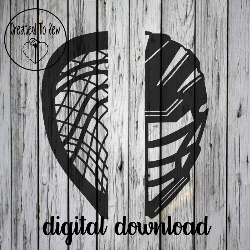 Split Lacrosse Helmet and Stick SVG and PNG Digital Instant Download ...
