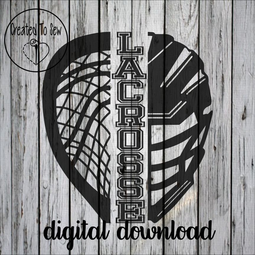 Split Lacrosse Helmet and Stick SVG and PNG Digital Instant Download ...