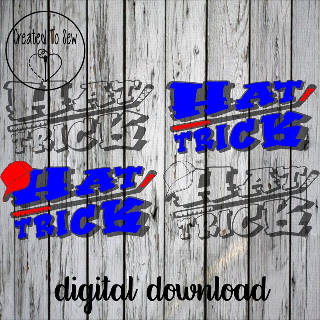 Hat Trick SVG Digital Cut File, Ice Hockey SVG File, Ice Hockey Decal ...