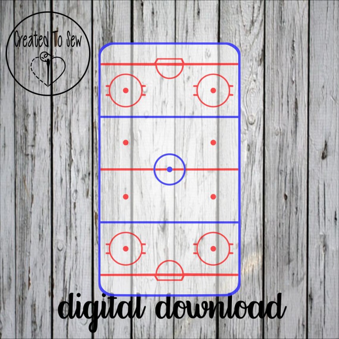 Ice Hockey Rink SVG Cut File Instant Digital Download for Cricut - Etsy
