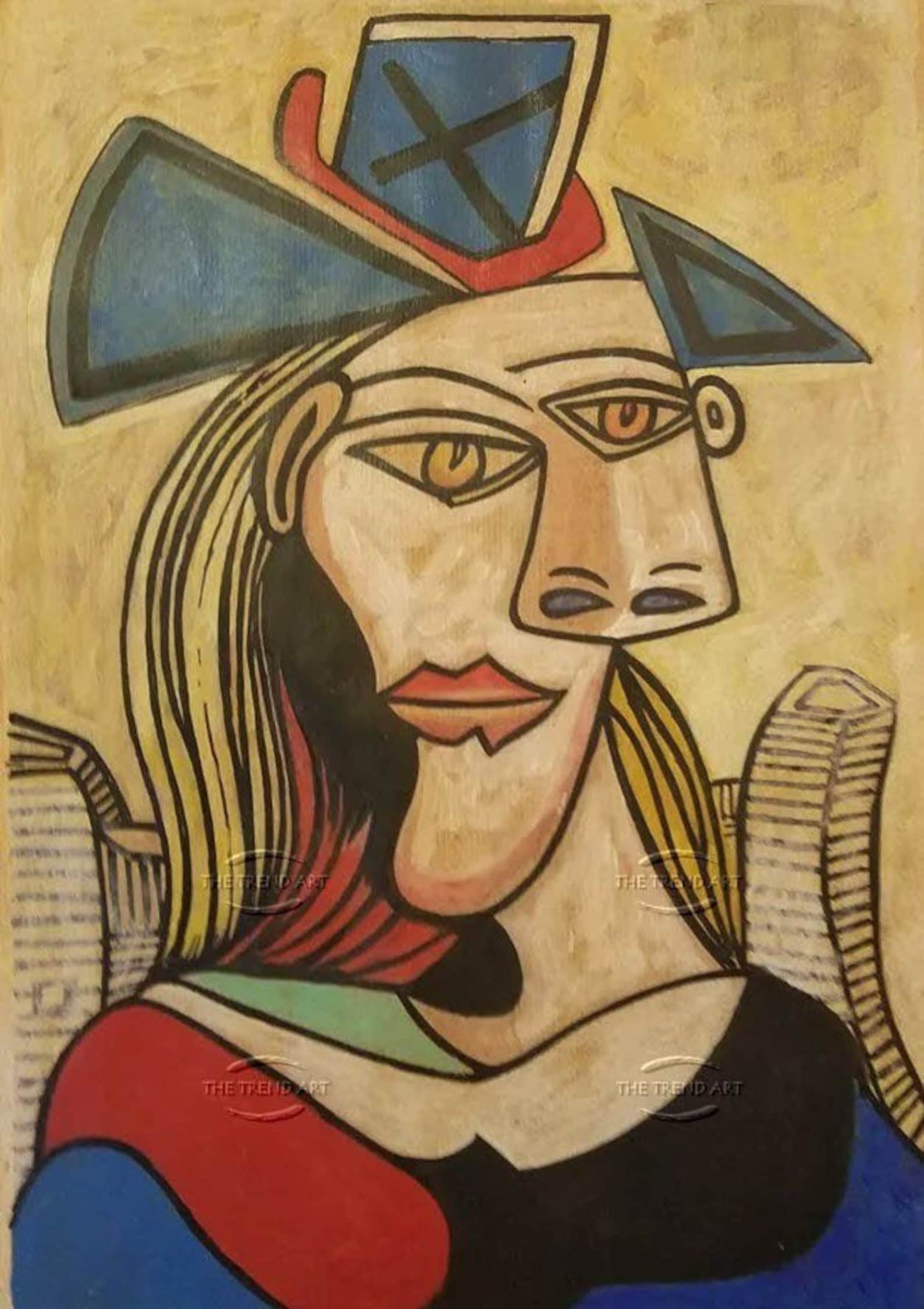 Pablo Picasso Painting Abstract Portrait Oil Hand-Painted on | Etsy