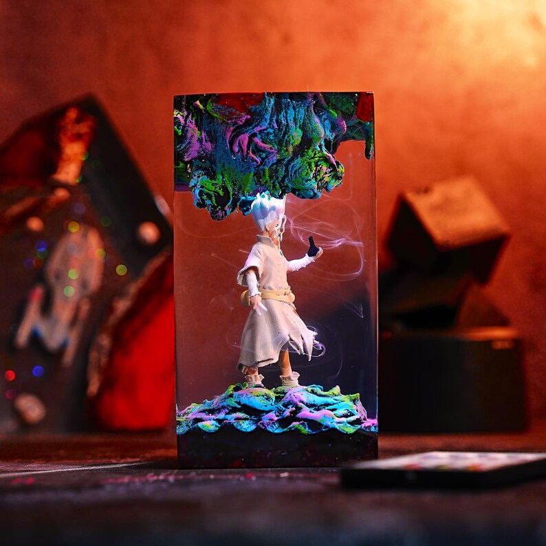 Senku Ishigami Dr Stone Resin Lamp Handmade Resin Epoxy Night Light ...