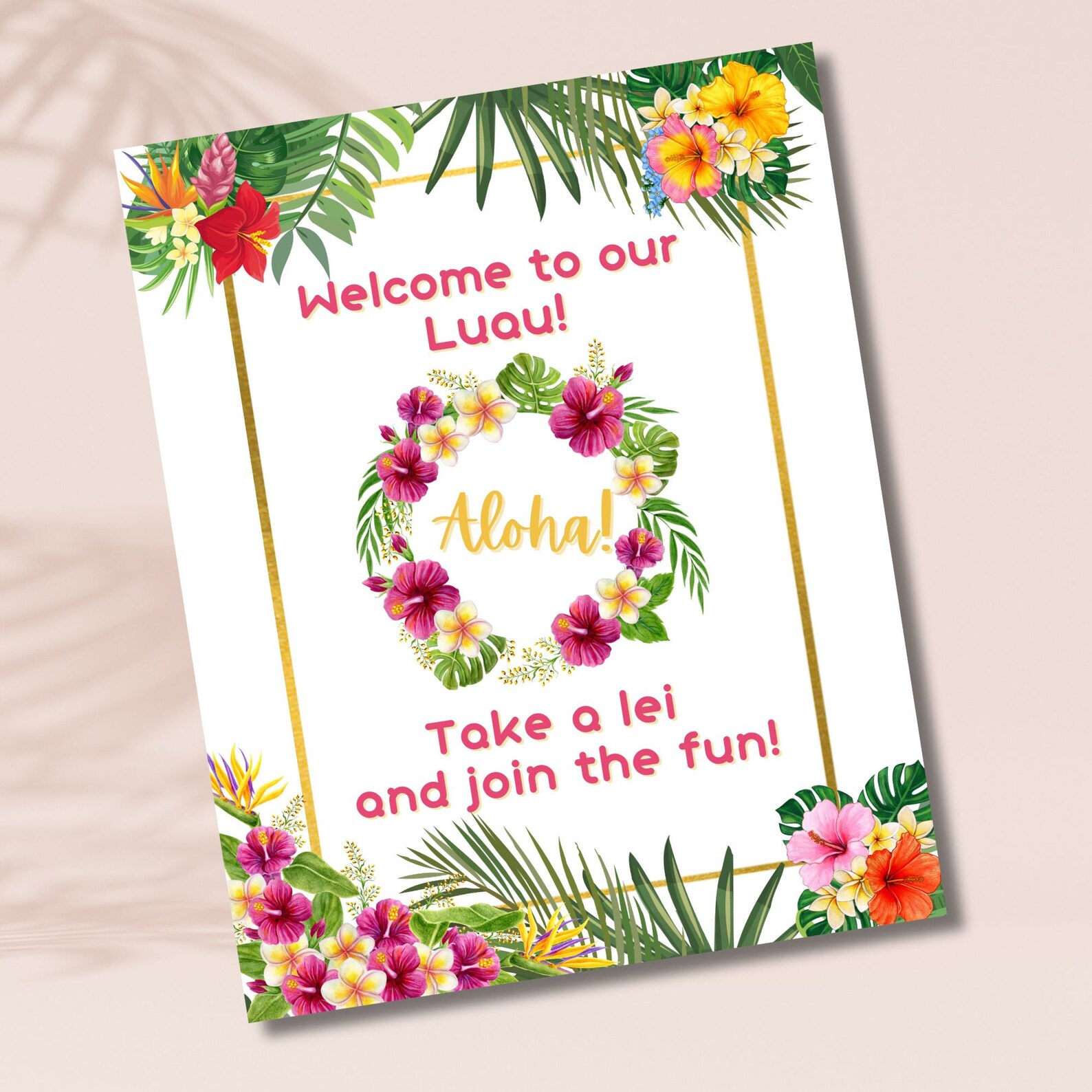 Luau Party, Luau Party Decor, Luau Sign, Luau Printable, Luau Welcome ...