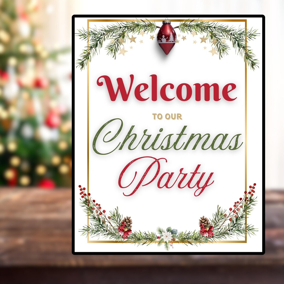 Christmas Party Sign, Christmas Sign, Christmas Printable Sign ...
