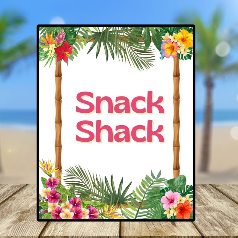 Luau, Luau Party, Luau Sign, Luau Party Signs, Snack Shack Sign ...