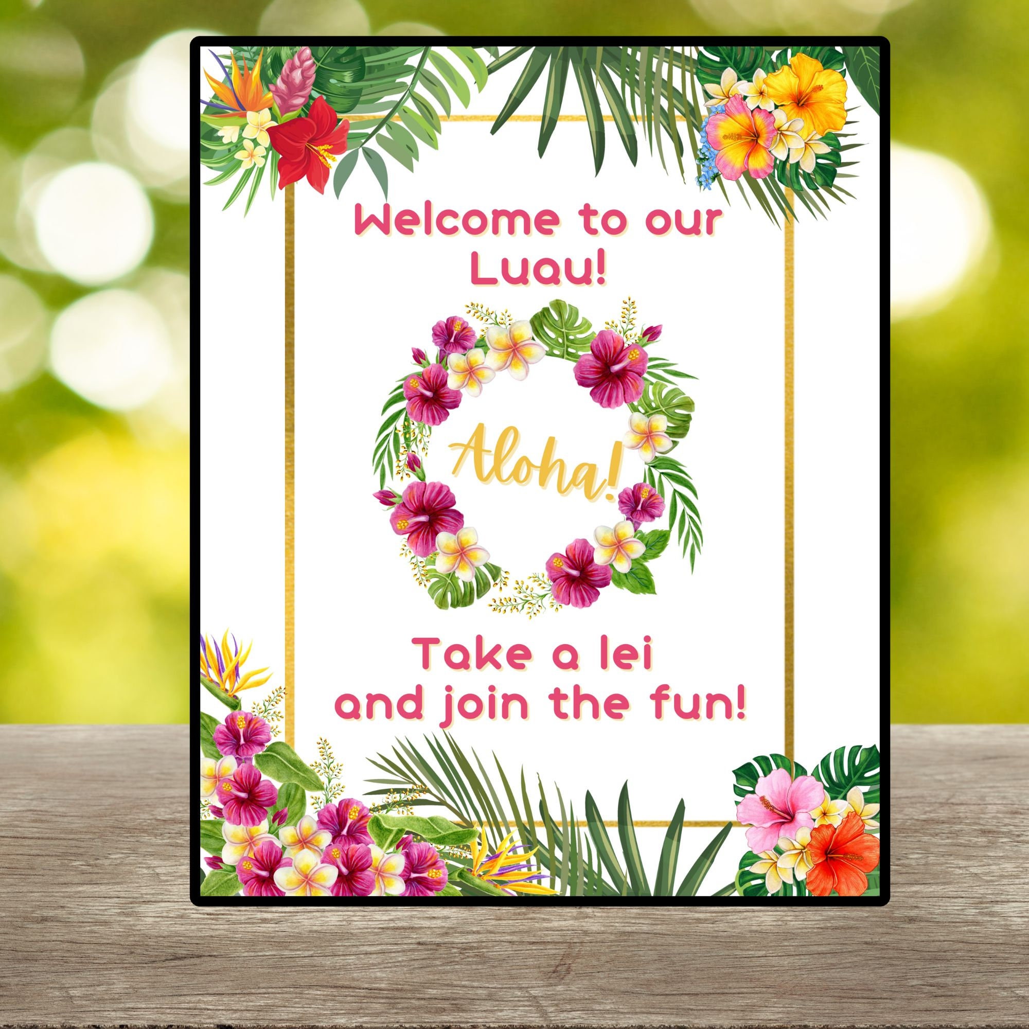 Luau Party, Luau Party Decor, Luau Sign, Luau Printable, Luau Welcome ...