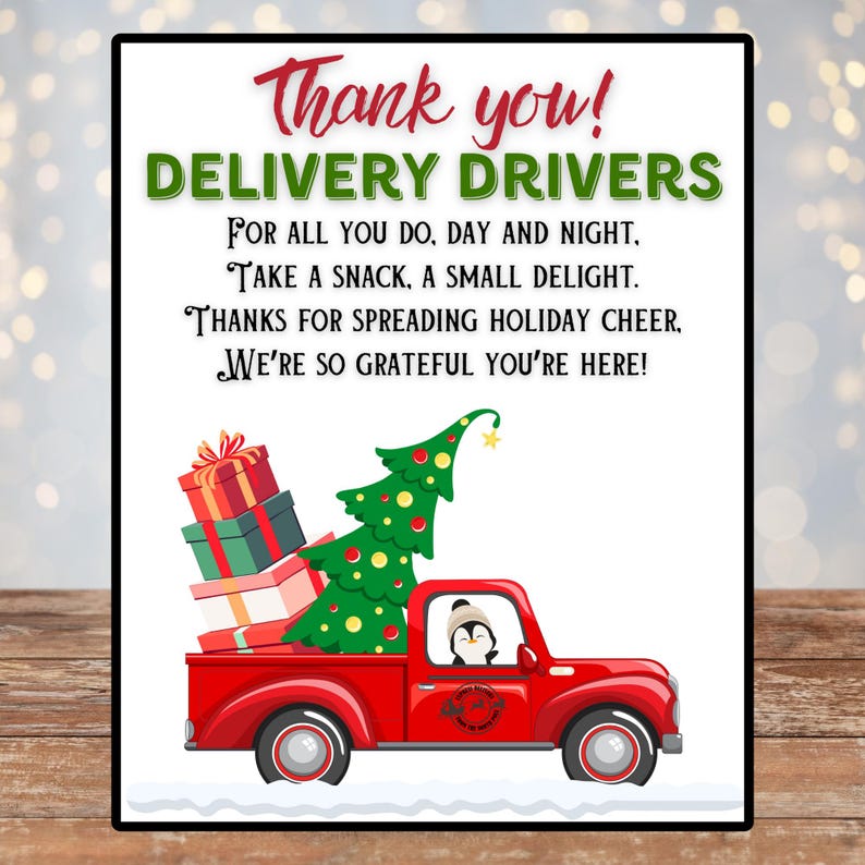 Deliver Driver Sign, Delivery Driver Christmas Sign, Delivery Driver ...