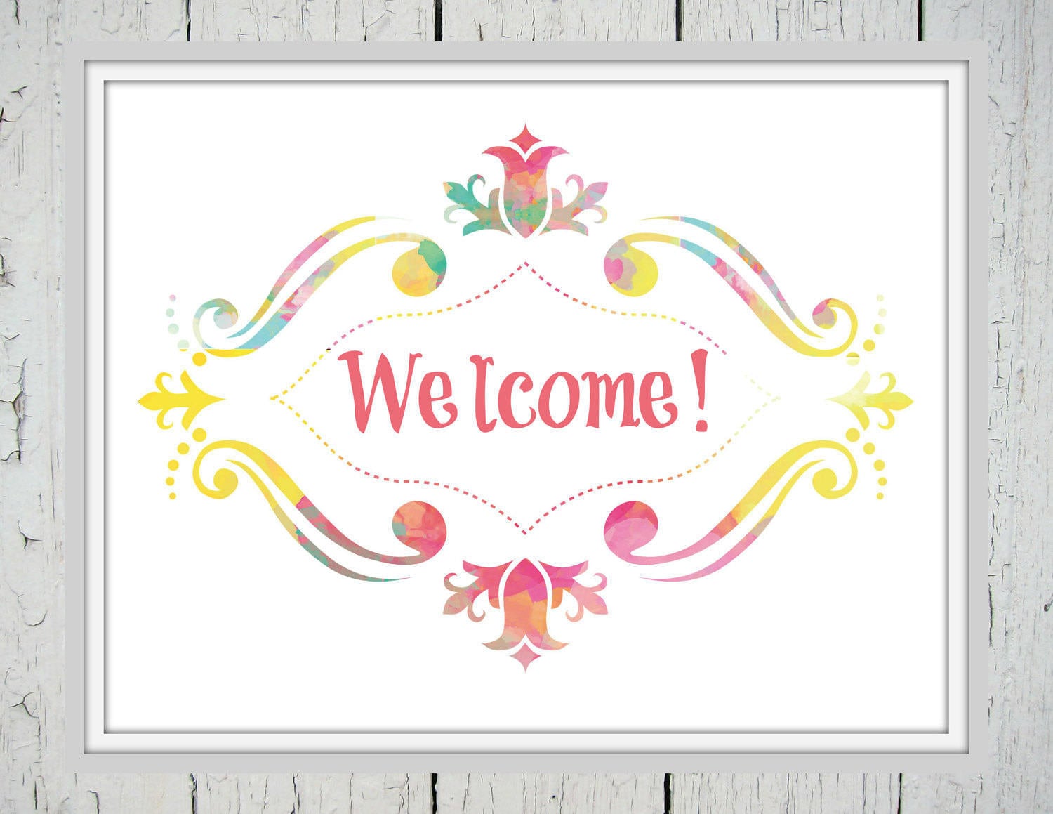 Welcome Sign - Colorful Welcome Sign, Colorful Wall Art, Welcome Print ...
