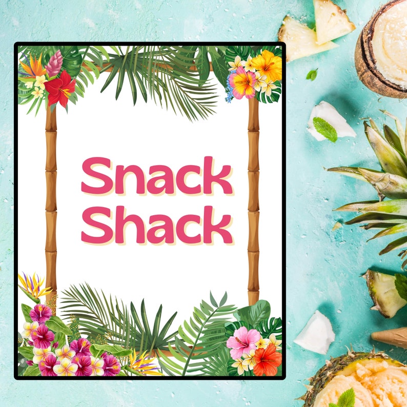 Luau, Luau Party, Luau Sign, Luau Party Signs, Snack Shack Sign ...