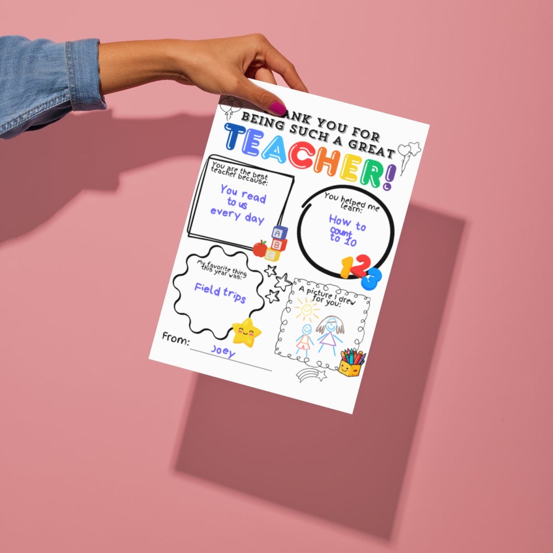 Teacher Gift, Printable Teacher Gift, End of Year Teacher Gift ...