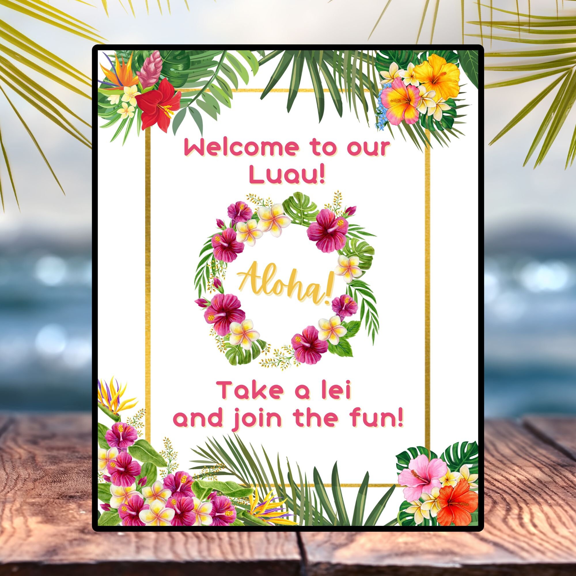 Luau Party, Luau Party Decor, Luau Sign, Luau Printable, Luau Welcome ...