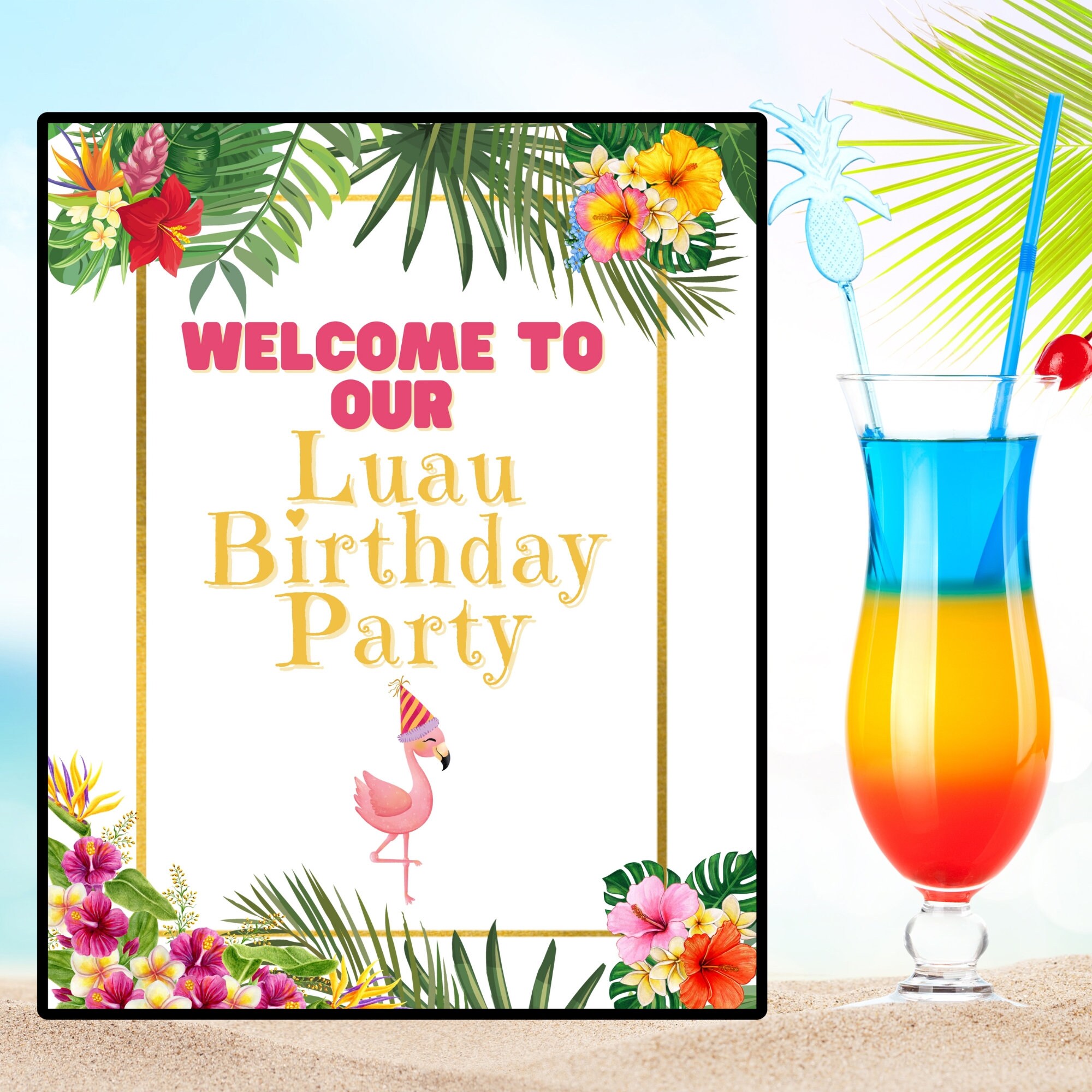 Luau, Luau Party, Luau Birthday Party, Luau Sign, Luau Party Sign, Luau ...