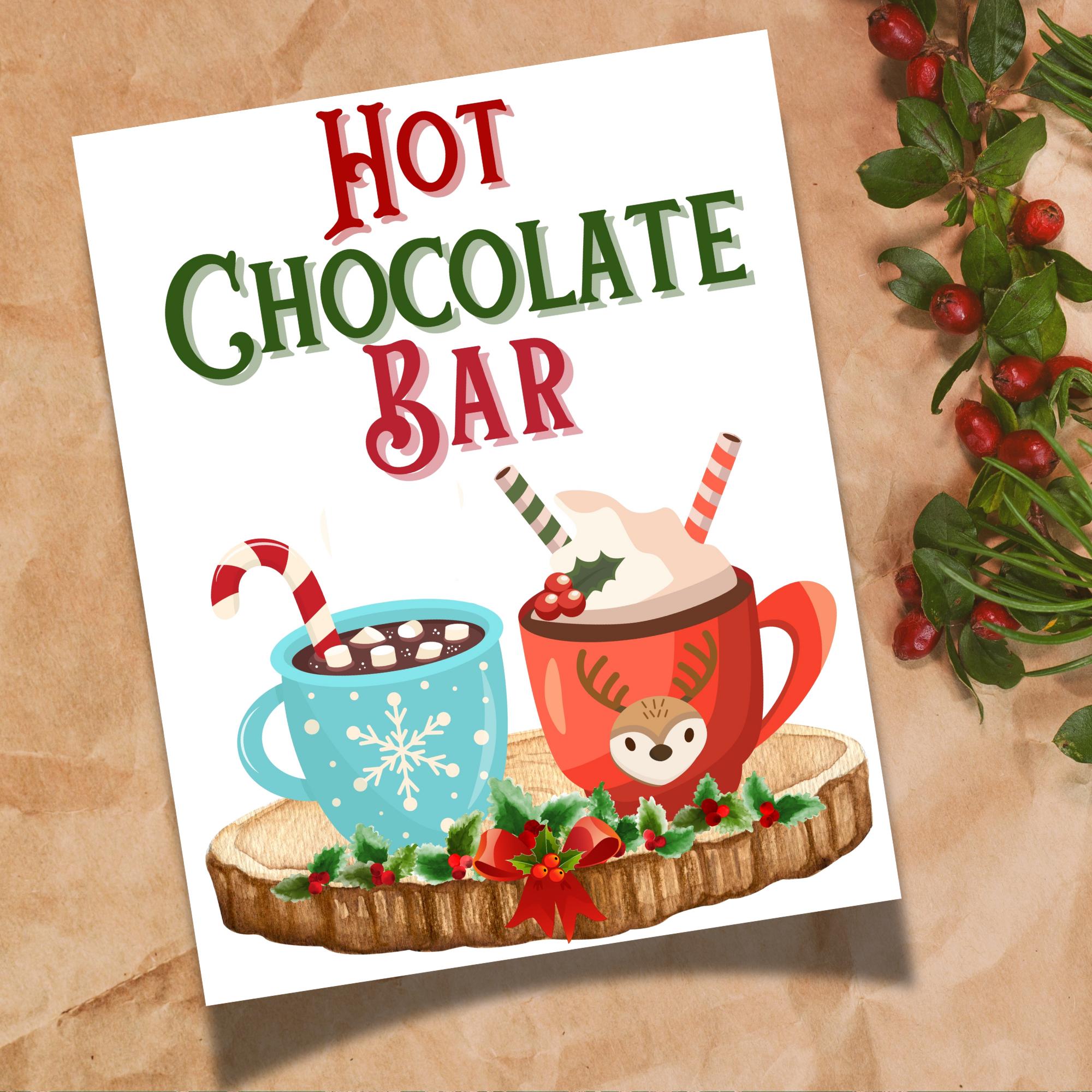 Hot Chocolate Bar Sign, Hot Cocoa Bar Sign, Hot Chocolate Bar Printable ...
