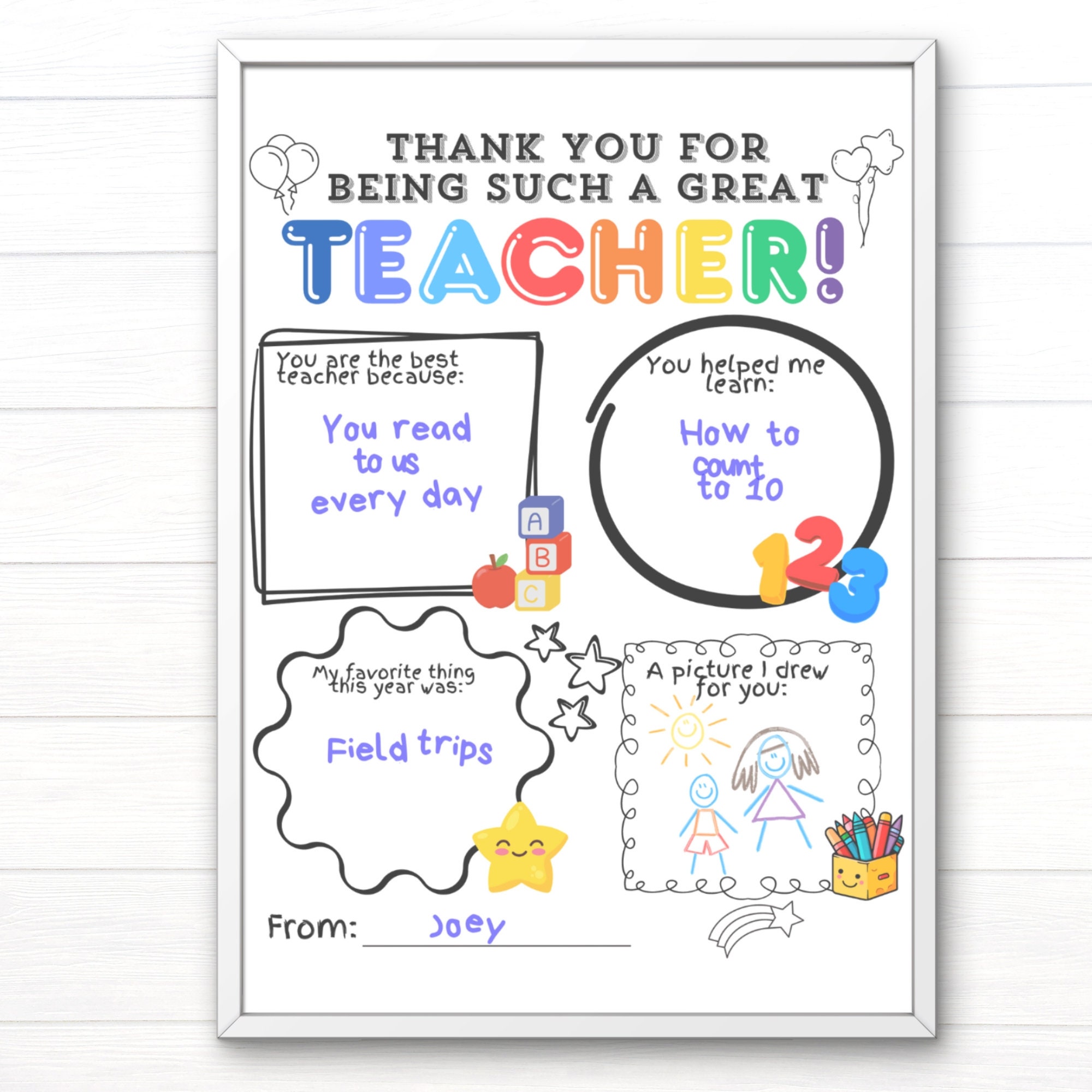 Teacher Gift, Printable Teacher Gift, End of Year Teacher Gift ...