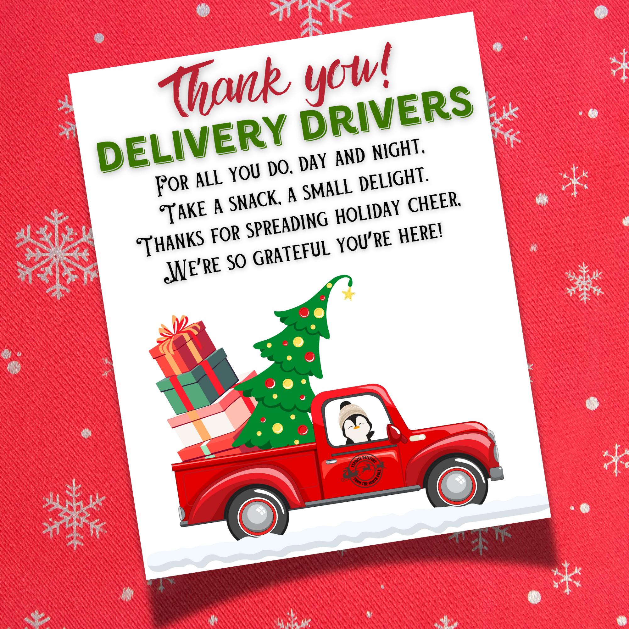Deliver Driver Sign, Delivery Driver Christmas Sign, Delivery Driver ...