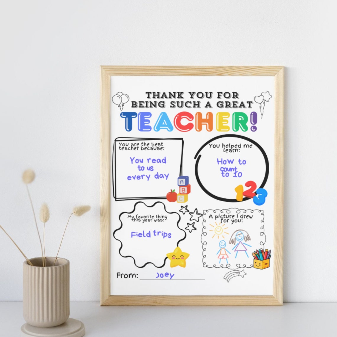 Teacher Gift, Printable Teacher Gift, End of Year Teacher Gift ...