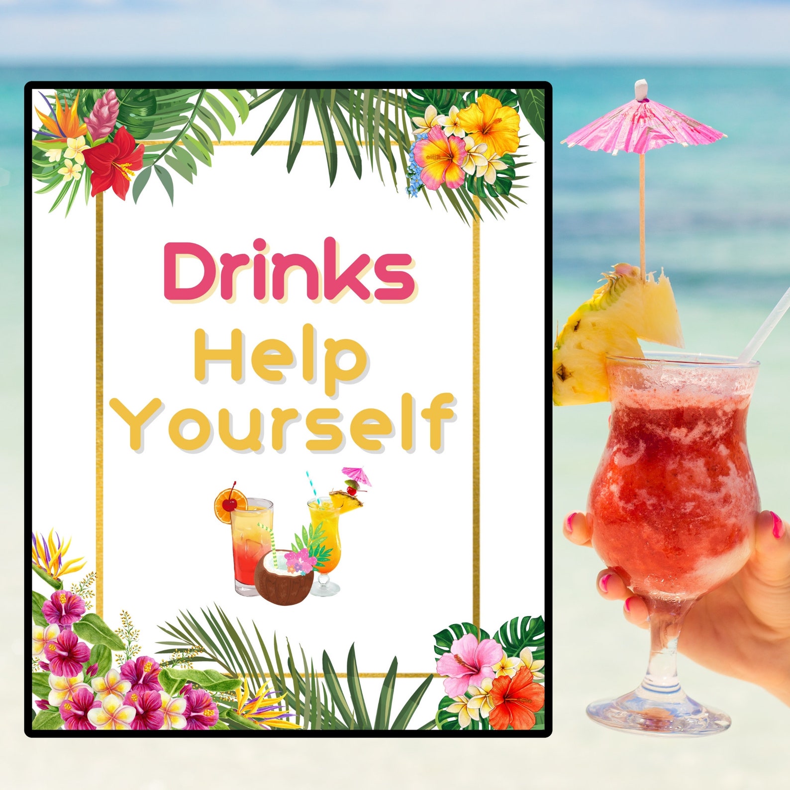 Luau Party, Luau Party Sign, Luau Grad Party, Luau Sign, Party Signs ...