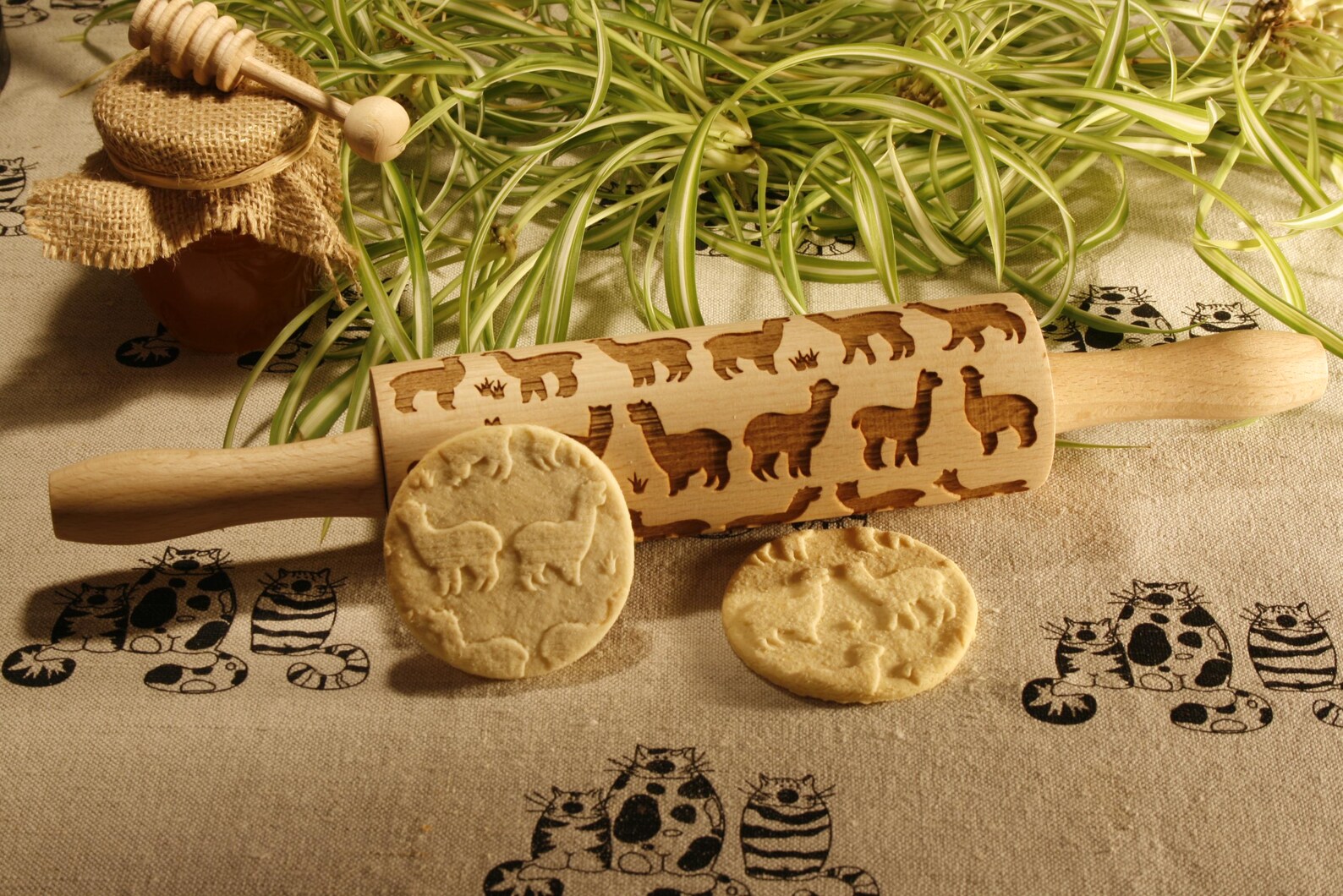 Alpacas Embossing Rolling Pin. Engraved Rolling Pin With Alpacas for ...