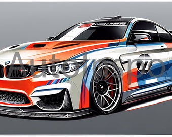 Printable BMW M4 Style Digital Art Image - Etsy