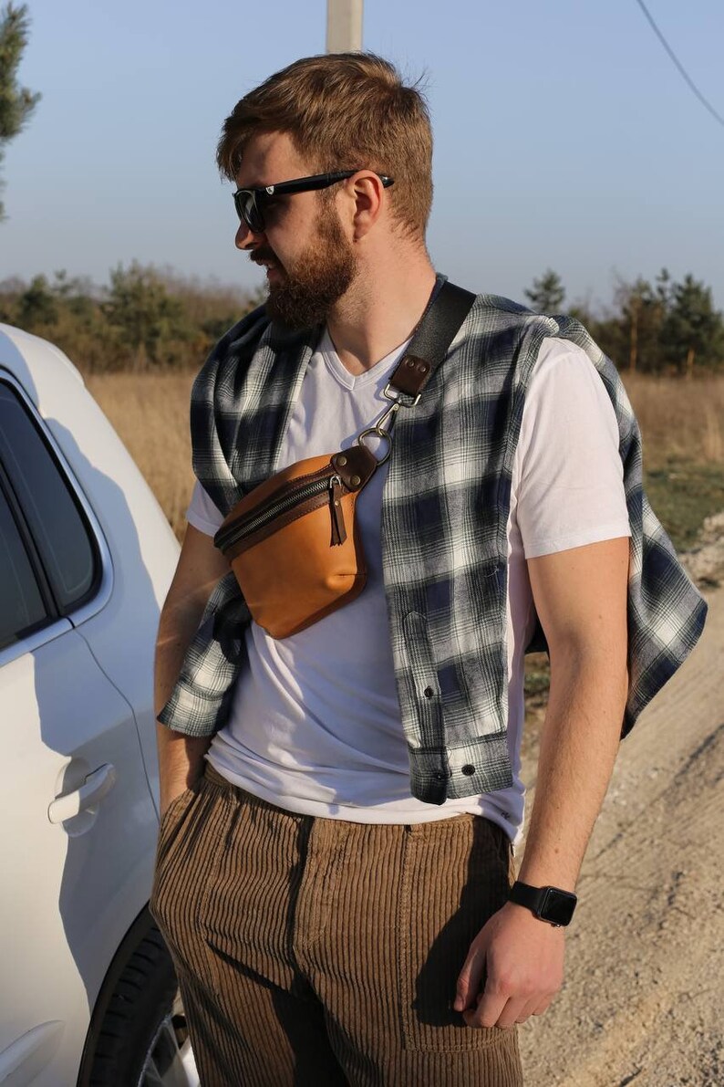 Hip Bag Menleather Hip Bag Menmens Hip Bagsmall Crossbody - Etsy