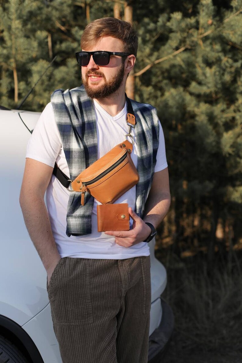 Hip Bag Menleather Hip Bag Menmens Hip Bagsmall Crossbody - Etsy